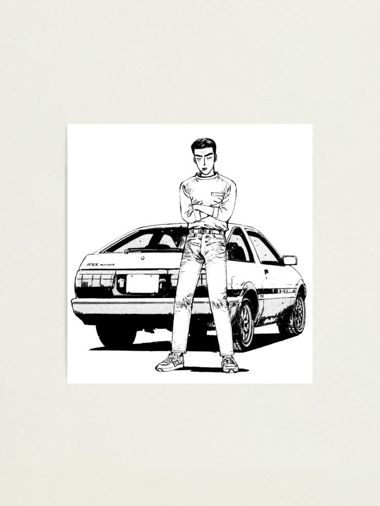 "Initial D Bunta Fujiwara Manga" Photographic Print for Sale by ...