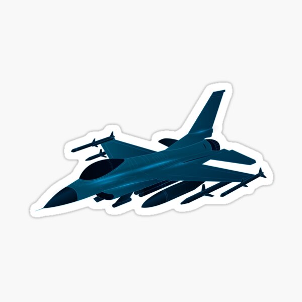 "F-16 Fighter Jet. Multirole war aircraft." Sticker for Sale by shopkez ...