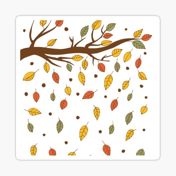 "Halloween and falling leaves " Sticker for Sale by momos01 | Redbubble