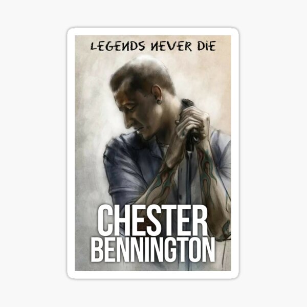 "CHESTER BENINGTON " Sticker for Sale by GeraldineJenk | Redbubble