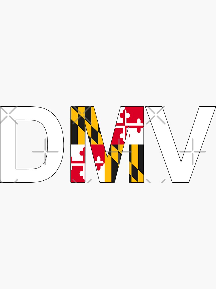 "DMV- D.C., Maryland and Virginia" Sticker for Sale by magfrench ...