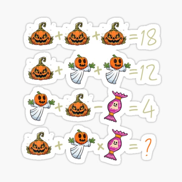 "2022 Halloween Order Of Operations Quiz Math Teacher Pumpkin" Sticker ...