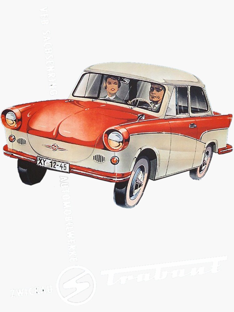 "Trabant 601 Vintage Ad " Sticker for Sale by 4x4Thriftert | Redbubble