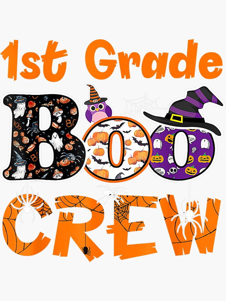"1st Grade Boo Crew Teacher Student Fun Halloween Costume" Sticker for ...