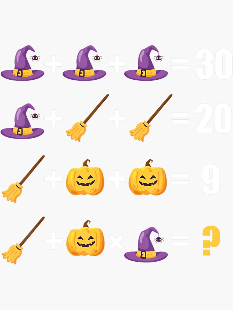 "2022 Halloween Order Of Operations Quiz Math Teacher Witch" Sticker ...