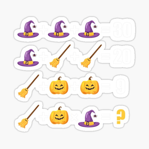 "2022 Halloween Order Of Operations Quiz Math Teacher Witch" Sticker ...