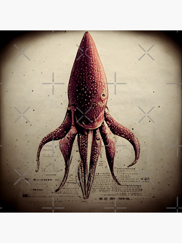 "Retro Giant Squid" Poster for Sale by Foodcolored | Redbubble