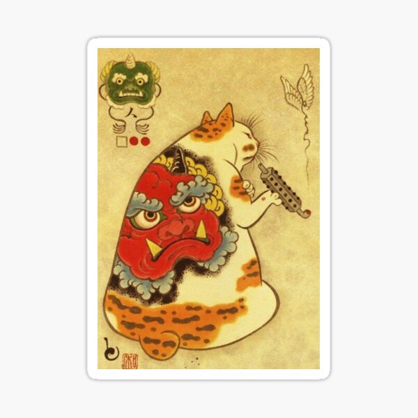 "Cat Smoking" Sticker for Sale by abriyasteigman | Redbubble