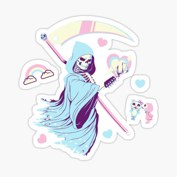 "Pastel Color Grim Reaper!" Sticker for Sale by CookuBanana | Redbubble