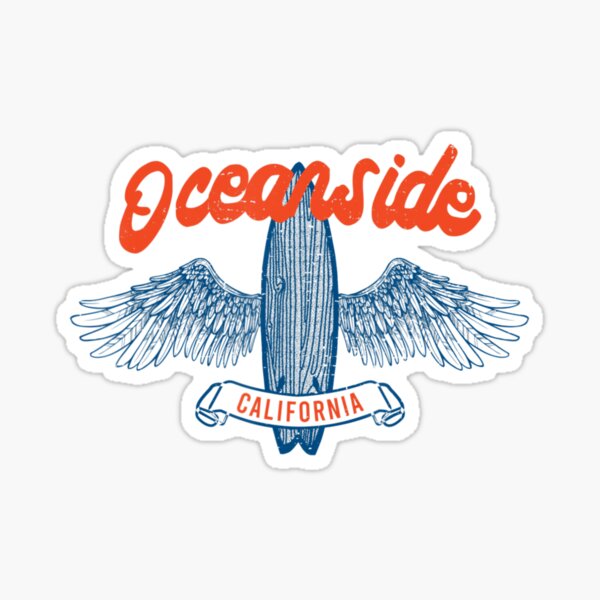 "Vintage Oceanside California Palm Trees Ca Retro Surf" Sticker for ...