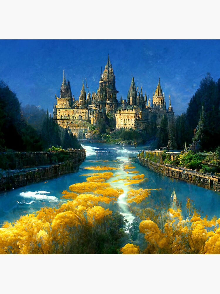 "Super Realistic Castle Digital Painting." Sticker for Sale by ...