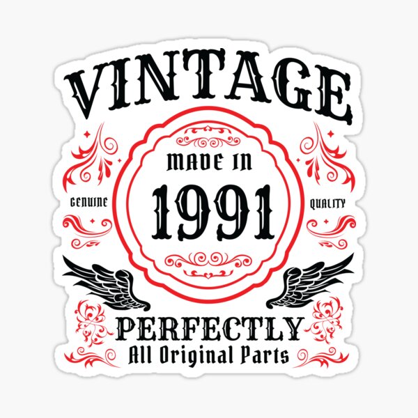 "31 Years Old Awesome Since 1991 It's My 31st Birthday" Sticker for ...