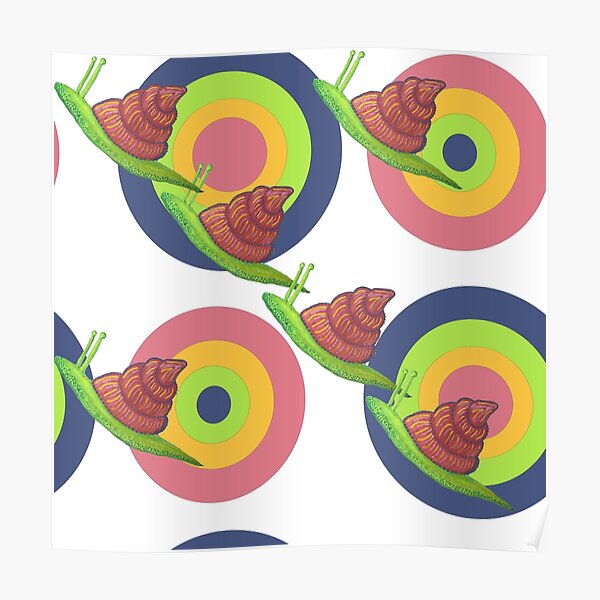 "disco snails" Poster for Sale by NeonEye-Designs | Redbubble