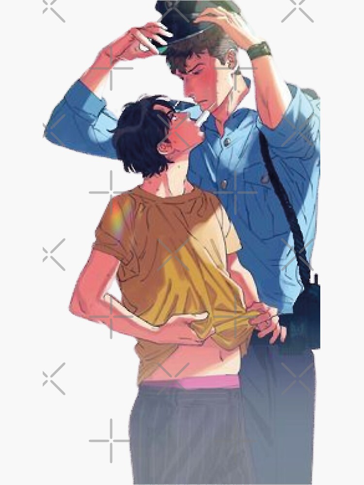 "Affairs Full Contradictions Love Story My Policeman Kissing Funny Graphic Gifts" Sticker for ...