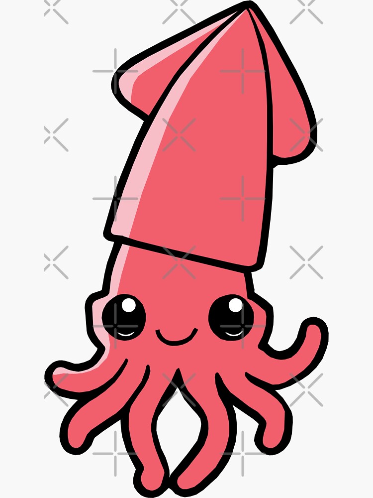"Chibi Squid" Sticker for Sale by GrizzlyGaz | Redbubble