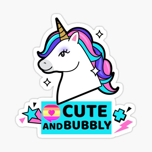"Cute And Bubbly Unicorn" Sticker for Sale by CloudStylus | Redbubble