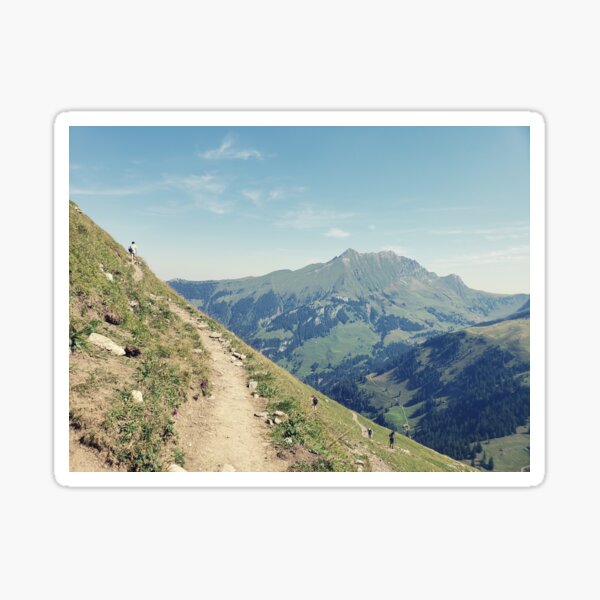 "Hikers in the Alps (Switzerland)" Sticker for Sale by picsnpatterns ...