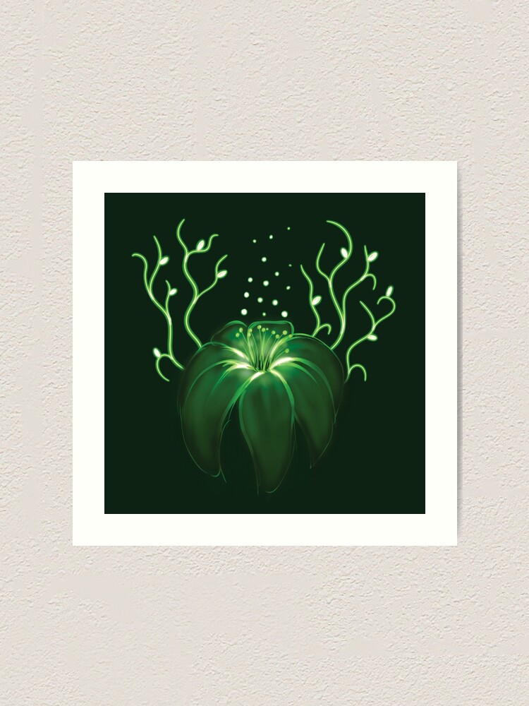 "Flower Spirits In The Forest - drawing with glow effect" Art Print for ...