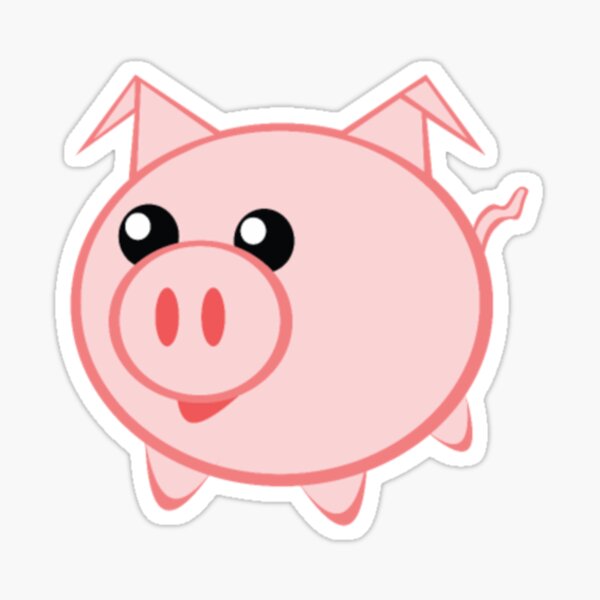 "Cute cartoon pig" Sticker for Sale by LKzeus | Redbubble