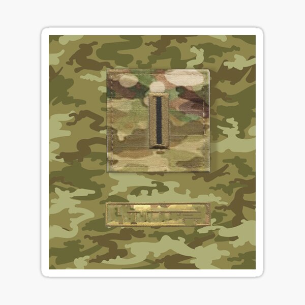 "Vanguard army embroidered ocp with hook rank insignia 1" Sticker for ...