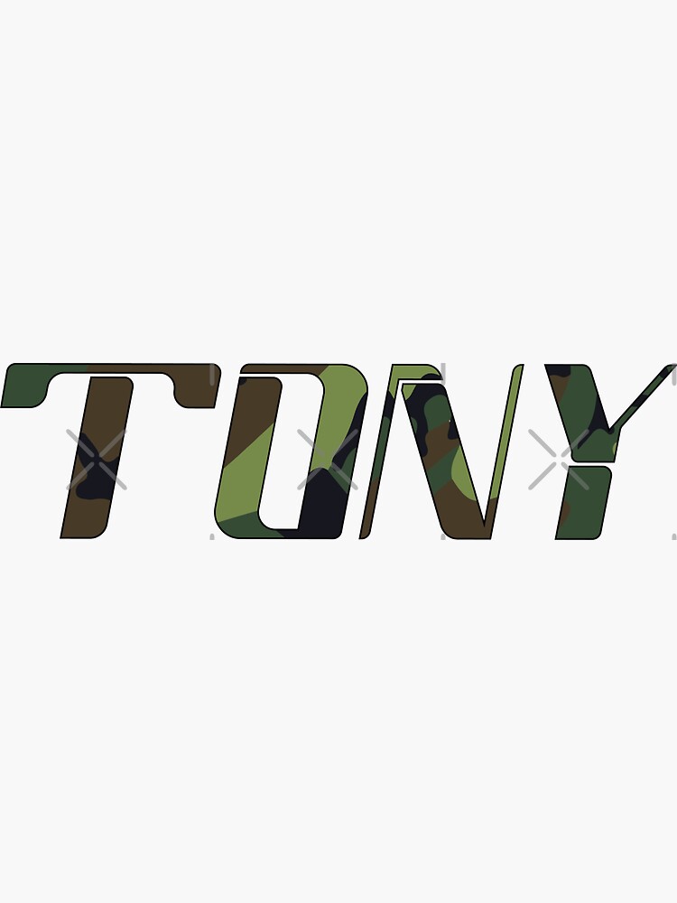 "TONY Name III - My name is TONY - typography name - Camo Vibe" Sticker ...