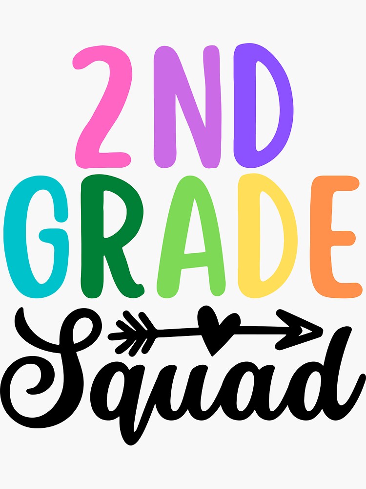 "2nd Grade Squad Second Grade Squad Teacher Student Team" Sticker for ...