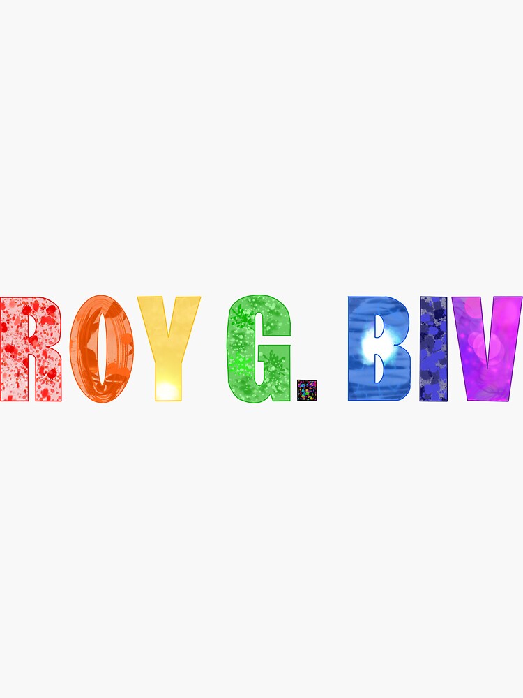"Roy G. Biv" Sticker for Sale by Tillies-prints | Redbubble