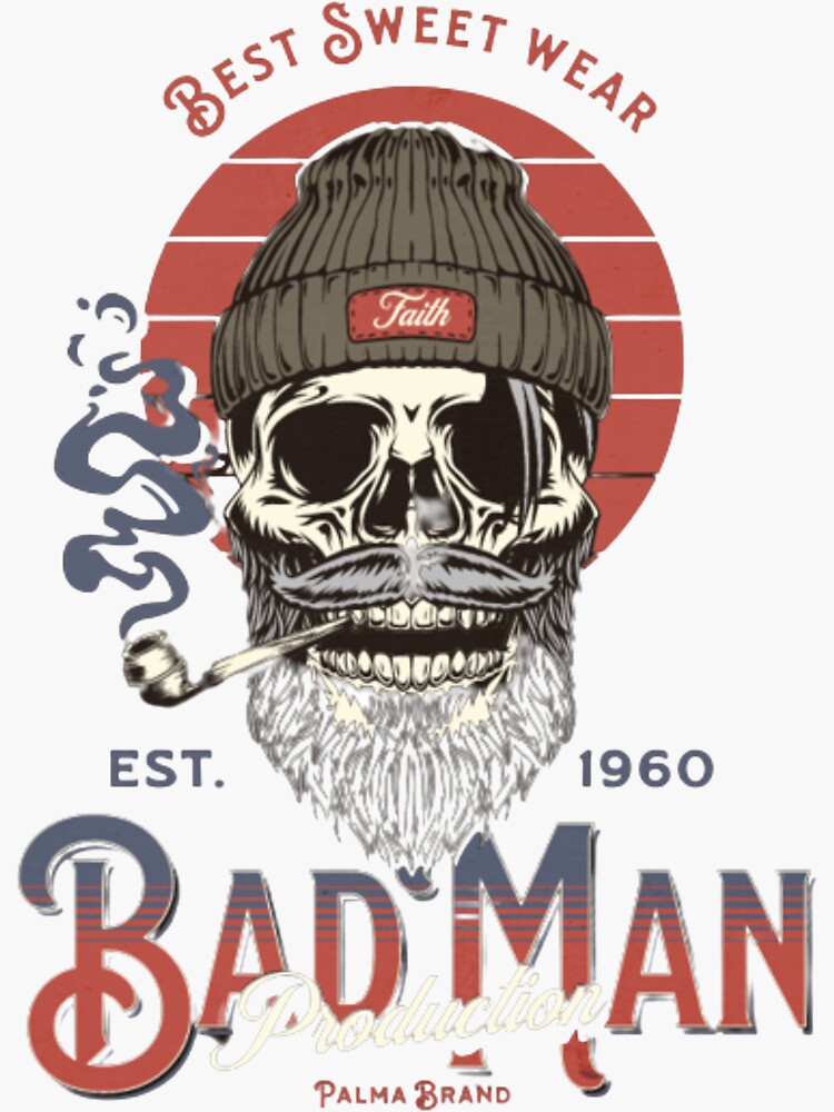 "Bad Man Bread Skull " Sticker for Sale by PrintProd | Redbubble