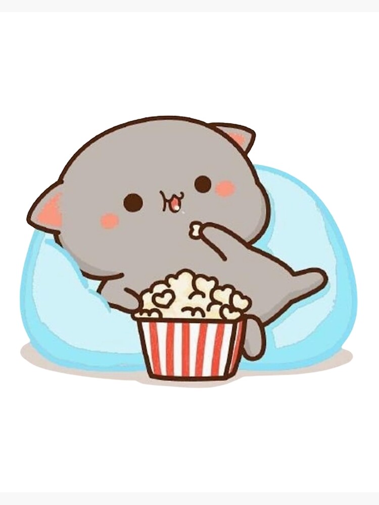 "Popcorn Milk Mochi Peach Goma Cat " Art Board Print for Sale by ...