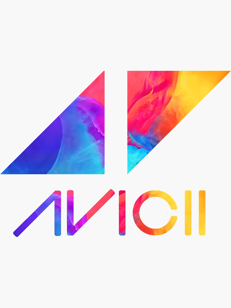 "Avicii text and logo colorful" Sticker for Sale by HelenKirk | Redbubble