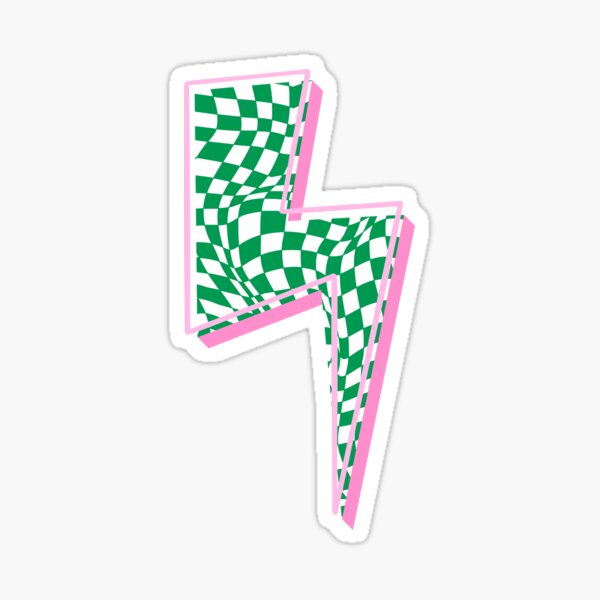 "90s Style Checkered Lightning Bolt" Sticker for Sale by VIOLETANDALFIE ...