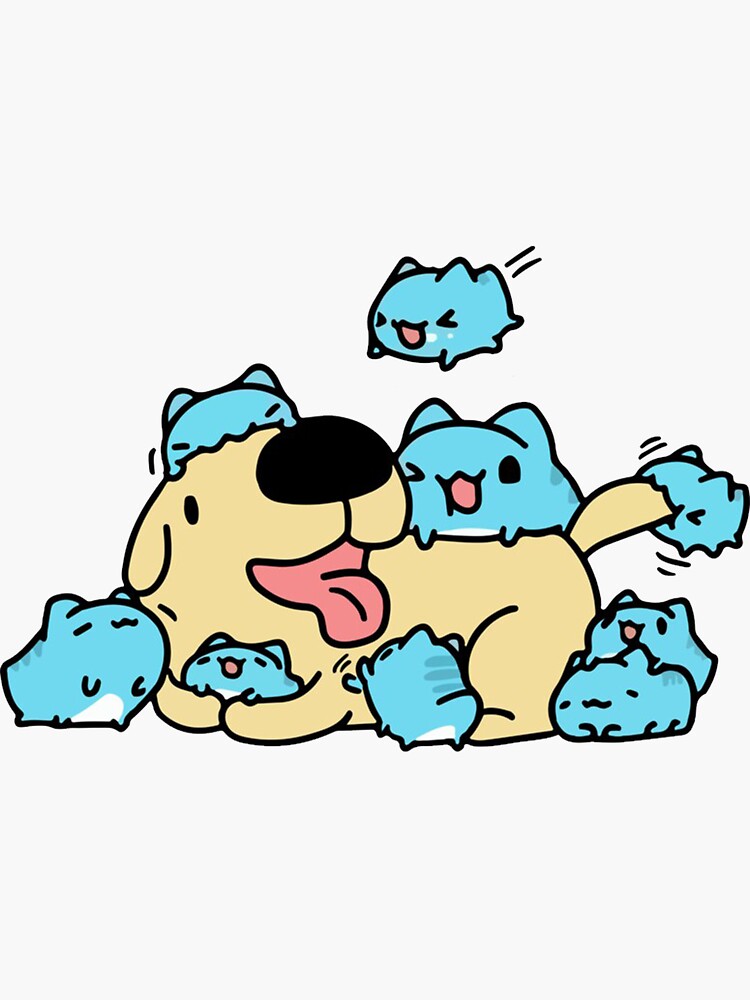 "Bugcat Capoo and funny dog" Sticker for Sale by Jonejonez | Redbubble