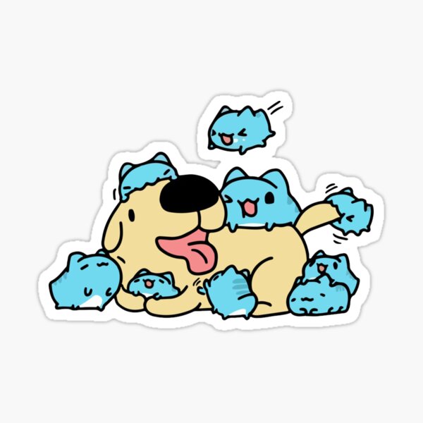 "Bugcat Capoo and funny dog" Sticker for Sale by Jonejonez | Redbubble