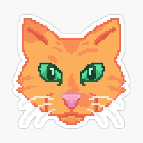 "Pixel Cat" Sticker for Sale by galaxydaydreams | Redbubble