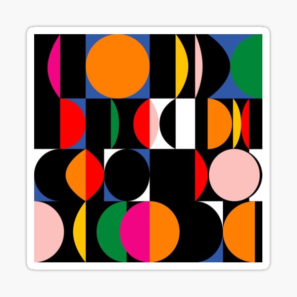 "Bold Geometry Circle Patterns" Sticker for Sale by banothsonu | Redbubble