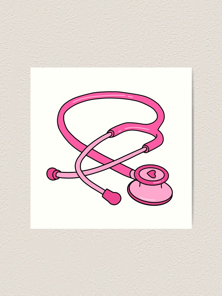 "Stethoscope - Bubble gum pink color " Art Print for Sale by ...