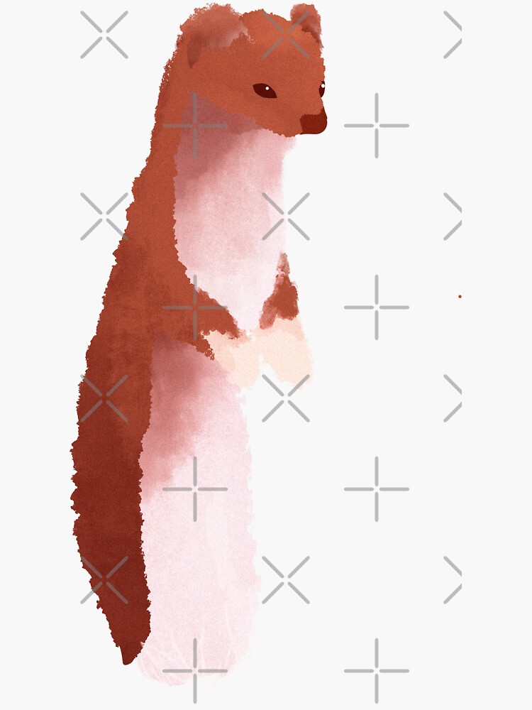 "Red Weasel" Sticker for Sale by MickyRu | Redbubble