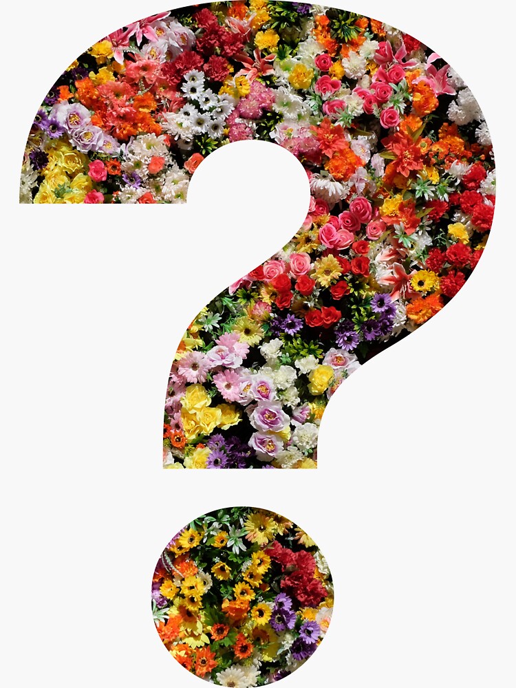 "Question Mark ? initial flowers" Sticker for Sale by oli-ml | Redbubble