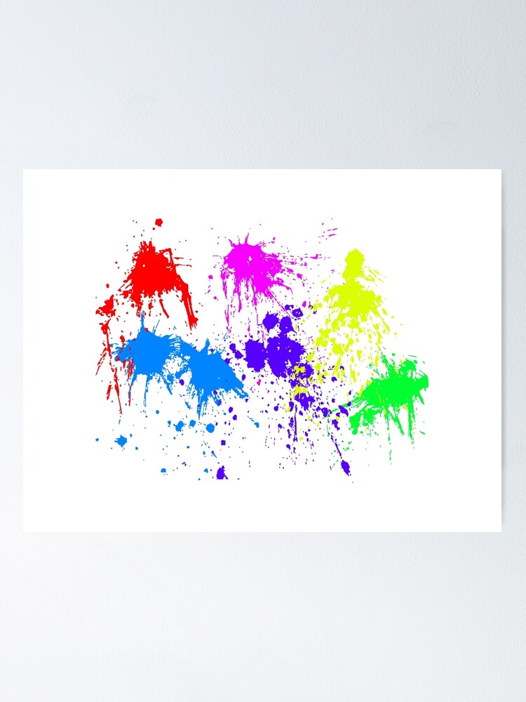 "Random color paint splatters" Poster for Sale by FalconForAll | Redbubble