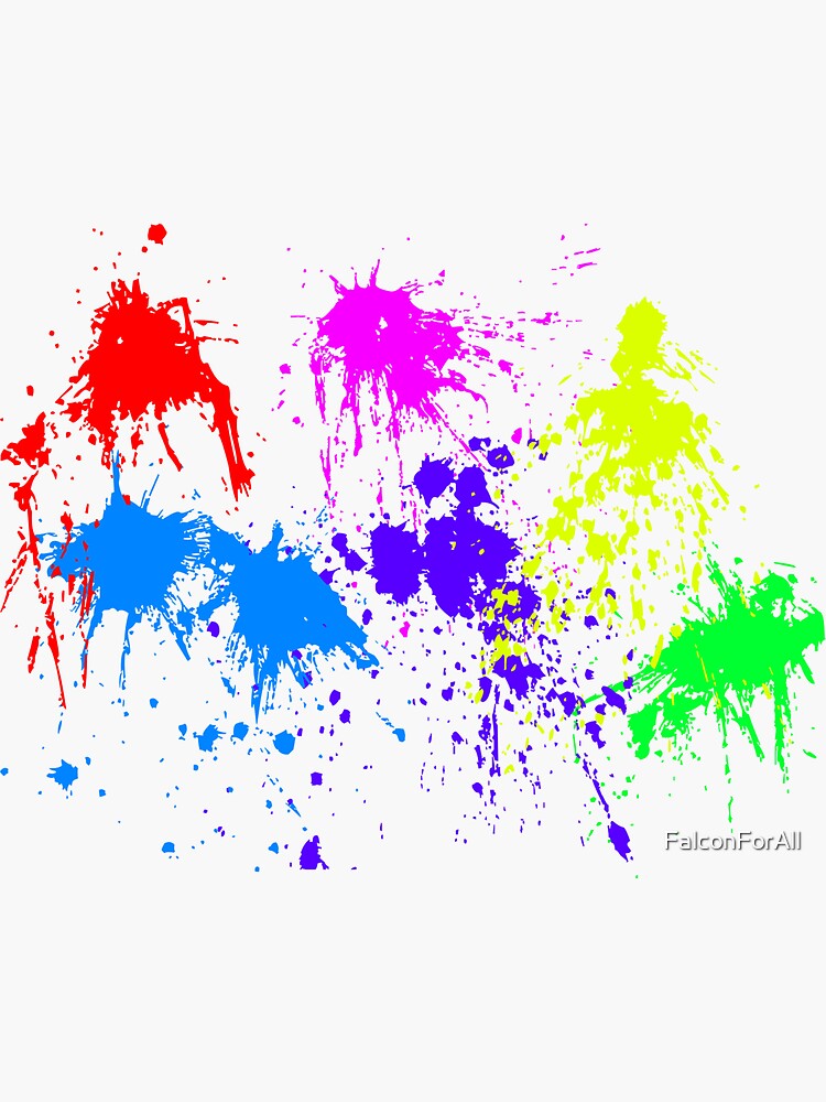 "Random color paint splatters" Sticker for Sale by FalconForAll | Redbubble