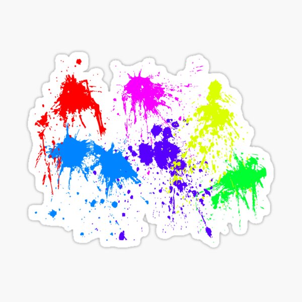 "Random color paint splatters" Sticker for Sale by FalconForAll | Redbubble