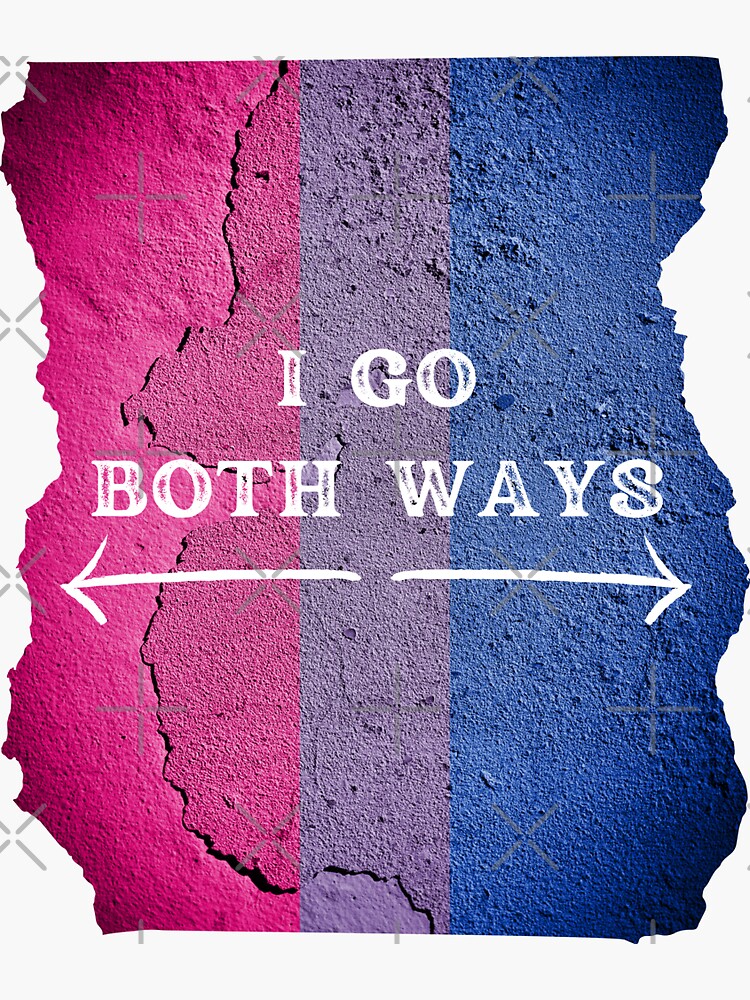 "I Go Both Ways Wall With The Bisexual Colors In Purple" Sticker for ...