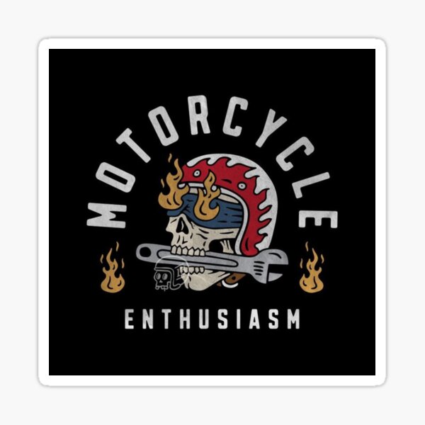 "MOTORCYCLE ENTHUSIASM" Sticker for Sale by Gio Wonder | Redbubble
