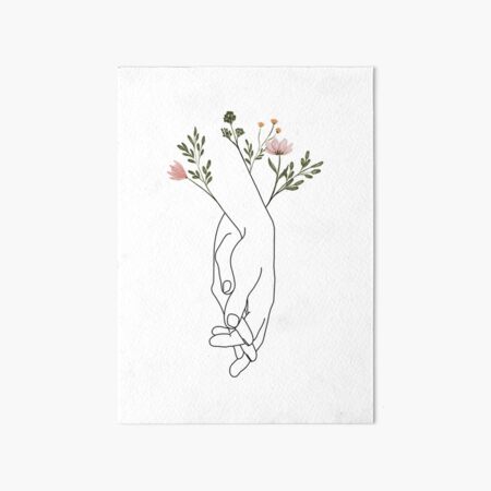 "Holding hands Flowers" Art Board Print for Sale by HeyMayStudio ...