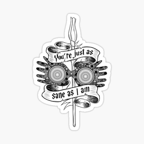 "Just as Sane with Glasses" Sticker for Sale by HarryMagicPlace | Redbubble