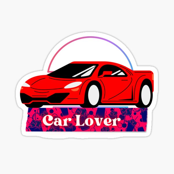 "Red Car with Banner- Car Design| Retro Car Design" Sticker for Sale by ...