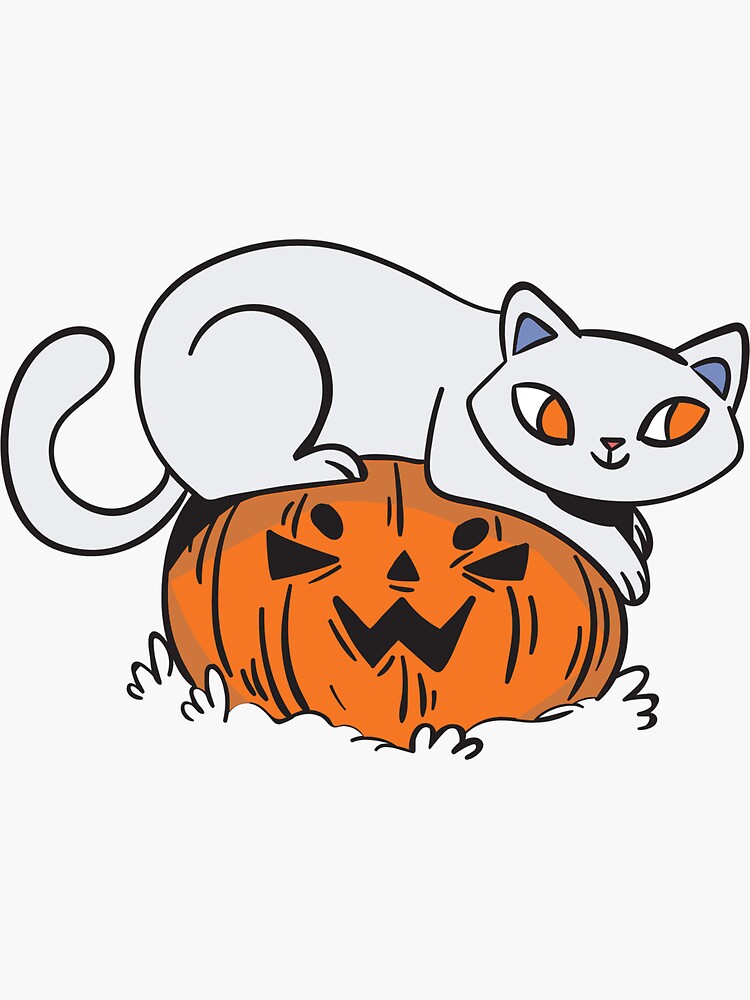 "cute spooky halloween sublimation cat " Sticker for Sale by RawanOb ...
