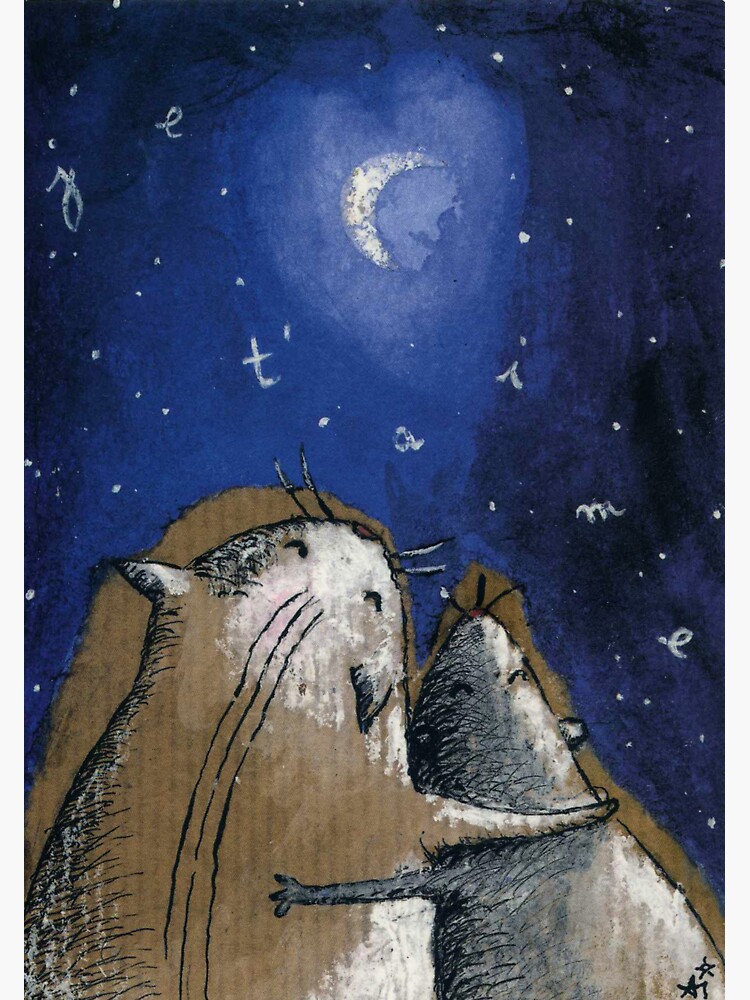 Pegatina «El gato y el ratón enamorados» de Anne-Isabelle | Redbubble