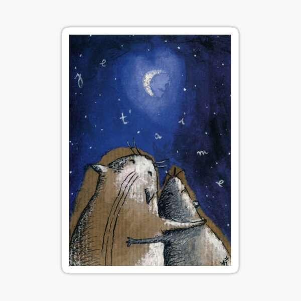 Pegatina «El gato y el ratón enamorados» de Anne-Isabelle | Redbubble