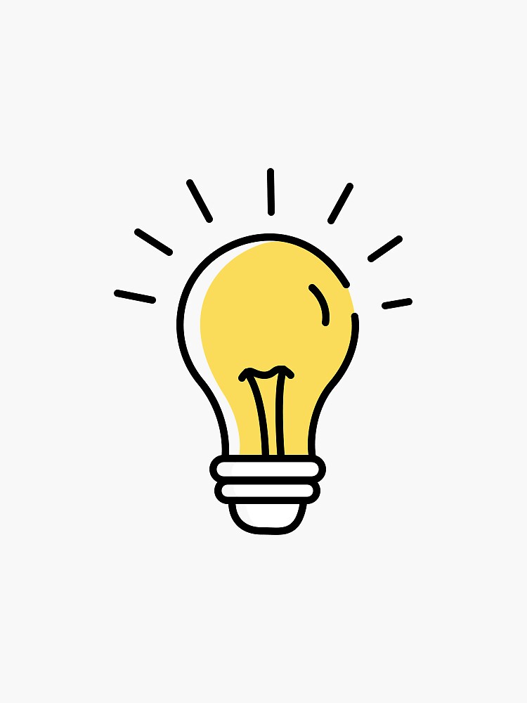 "Idea Light Bulb " Sticker for Sale by FireBanjaLuka | Redbubble